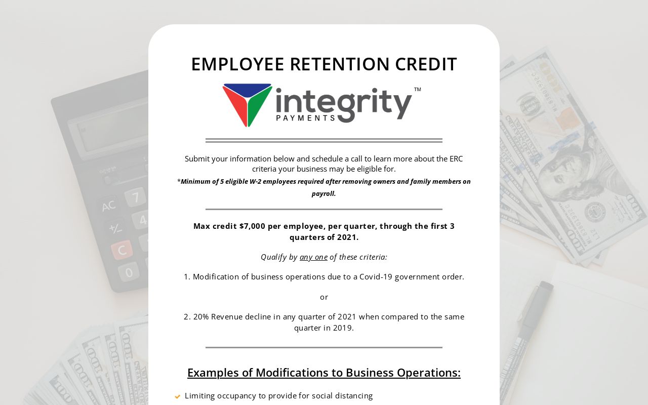 Incentax - Integrity Payments ERC